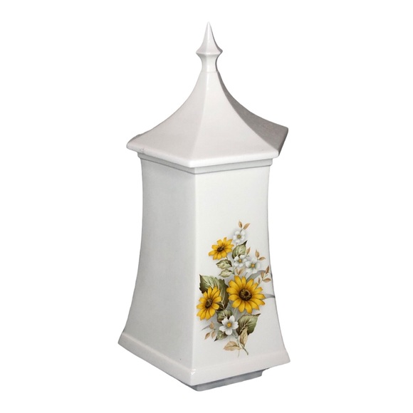 Kitchen | Vintage Sunflower Octagon Ceramic Cookie Jar Flower Sugar ...